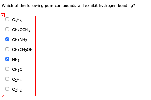 Solved Which of the following pure compounds will exhibit | Chegg.com
