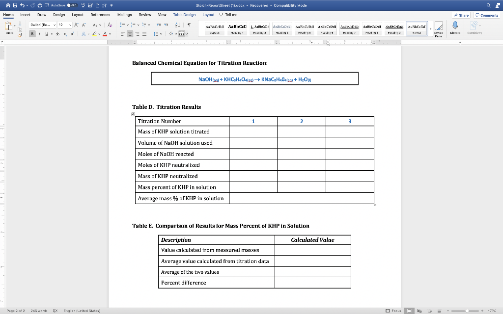 Solved Alive L Stoich-Resor Sleel (1).docx - Recovered - | Chegg.com