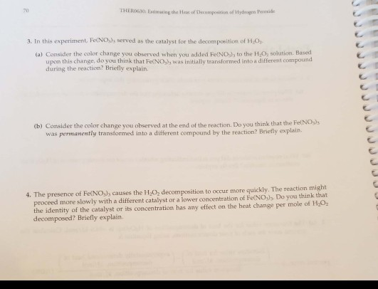 lab name (estimating the heat of decomposition of | Chegg.com