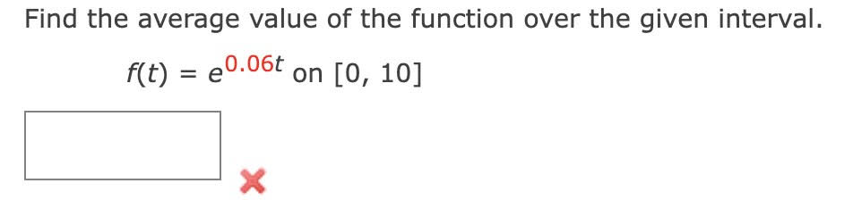 Solved Find the average value of the function over the given | Chegg.com