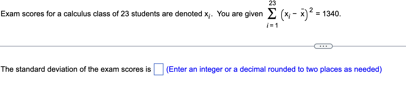 Solved Exam scores for a calculus class of 23 students are | Chegg.com