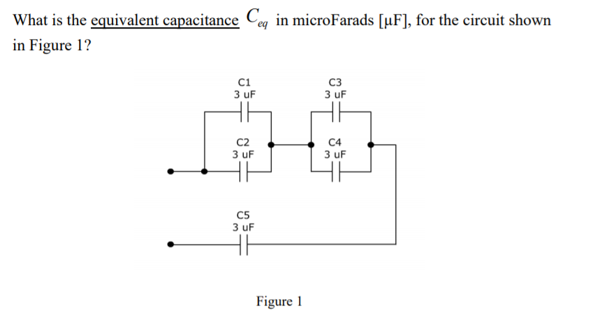 Solved What is the equivalent capacitance Ceq in microFarads | Chegg.com