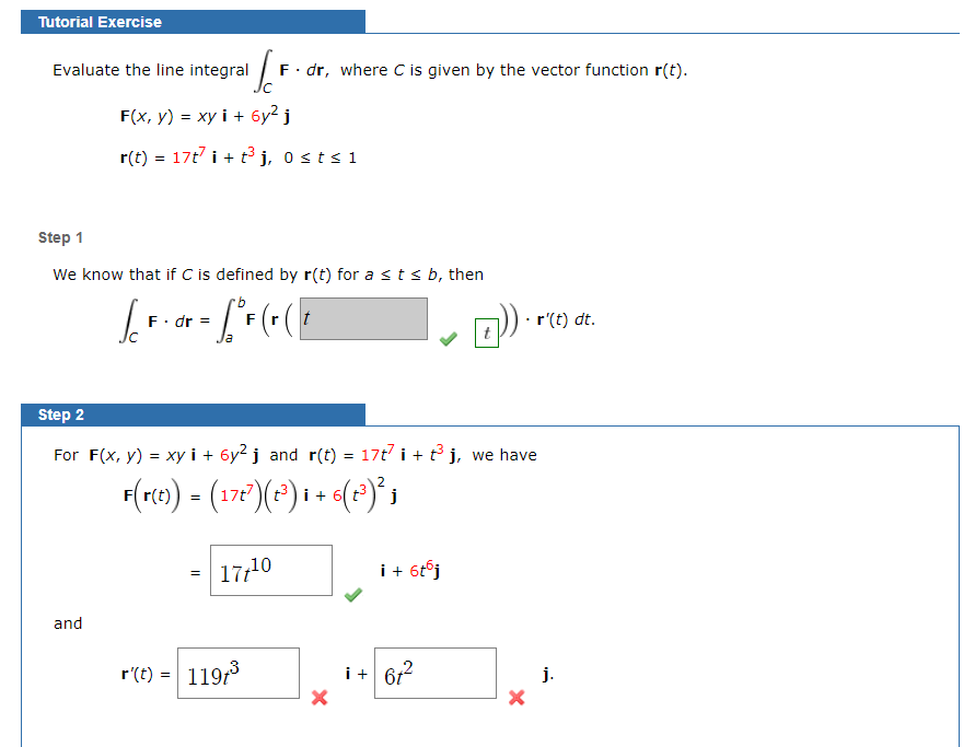 Solved Tutorial Exercise Evaluate the line integral F.dr, | Chegg.com