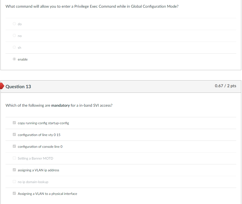 Solved What command will allow you to enter a Privilege Exec | Chegg.com