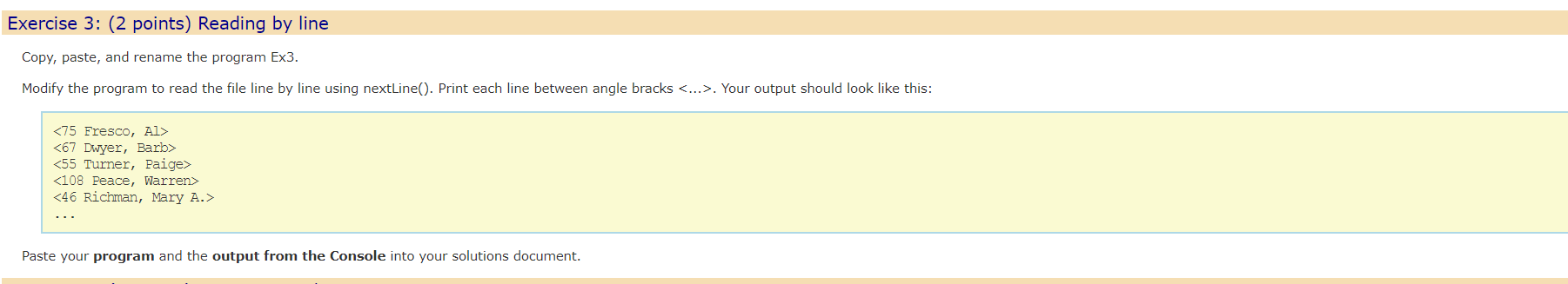 Solved Copy, paste, and rename the program Ex3. Modify the | Chegg.com