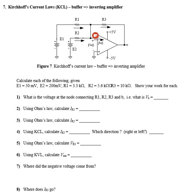 Solved 7. Kirchhoff's Current Laws (KCL) - buffer => | Chegg.com