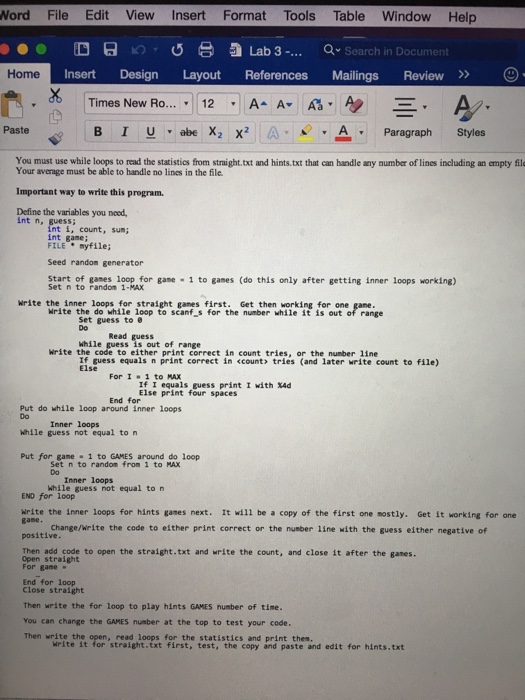 Lab 3 Search in Document Insert Design Layout | Chegg.com
