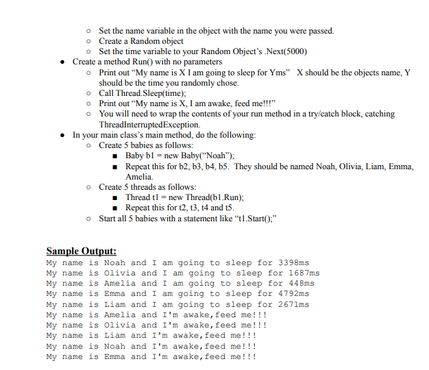 Solved Using Threads to employ Multithreading in C# | Chegg.com