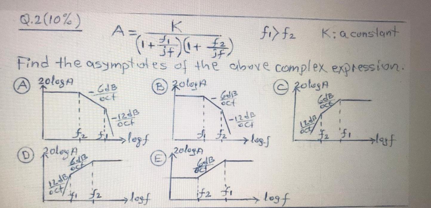 Solved K A7+*+) (+) fixfa Q.2(10%) Kia constant f2 if. Find | Chegg.com