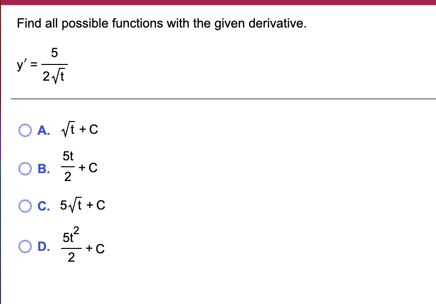 Solved Find all possible functions with the given | Chegg.com
