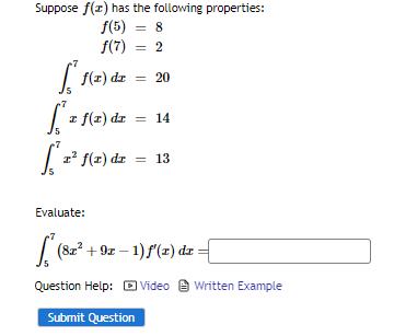 Solved Suppose f(x) has the following properties: | Chegg.com