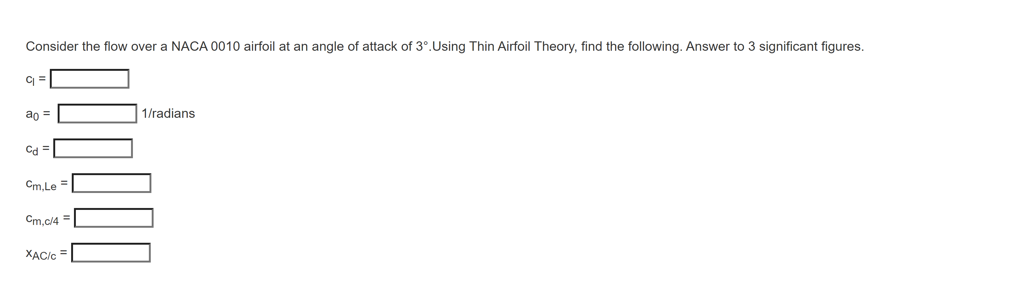 Solved Consider the flow over a NACA 0010 airfoil at an | Chegg.com