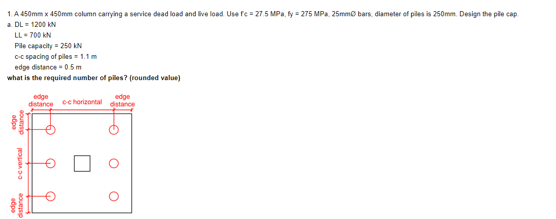 Solved 1. A 450mm x 450mm column carrying a service dead | Chegg.com