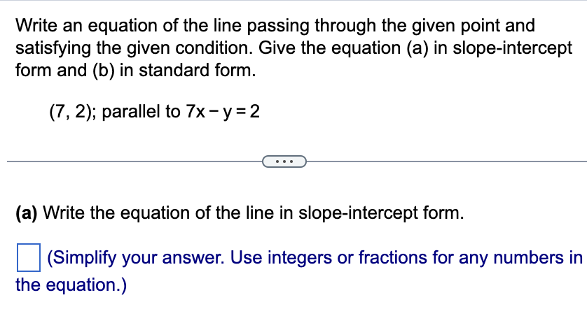 Solved Write an equation of the line passing through the | Chegg.com