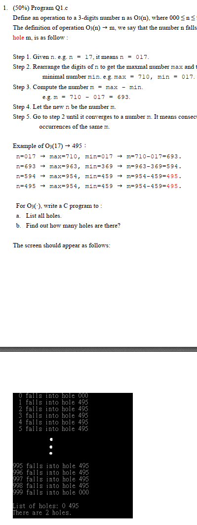 Solved 1. (50\%) Program Q1.c Define an operation to a | Chegg.com