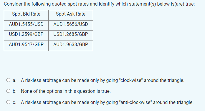 Solved Consider the following quoted spot rates and identify | Chegg.com