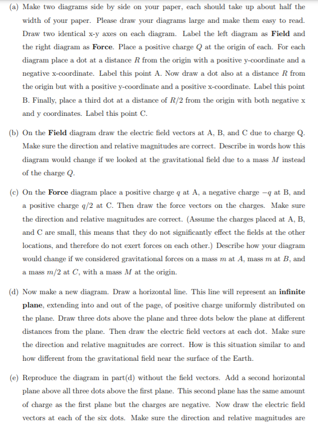 Solved (a) Make two diagrams side by side on your paper, | Chegg.com