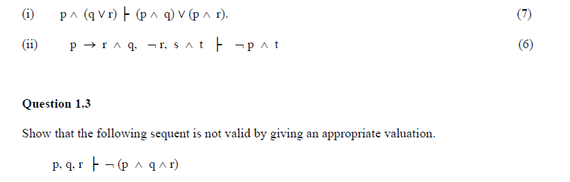 Solved Question 1.2Use the basic natural deduction rules for | Chegg.com