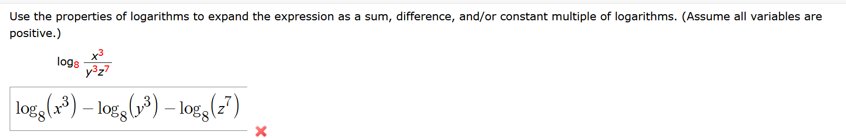 Solved Use the properties of logarithms to expand the | Chegg.com