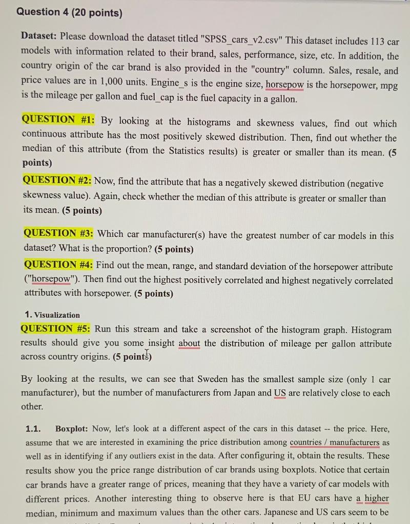 Solved Question 4 20 Points Dataset Please Download The 