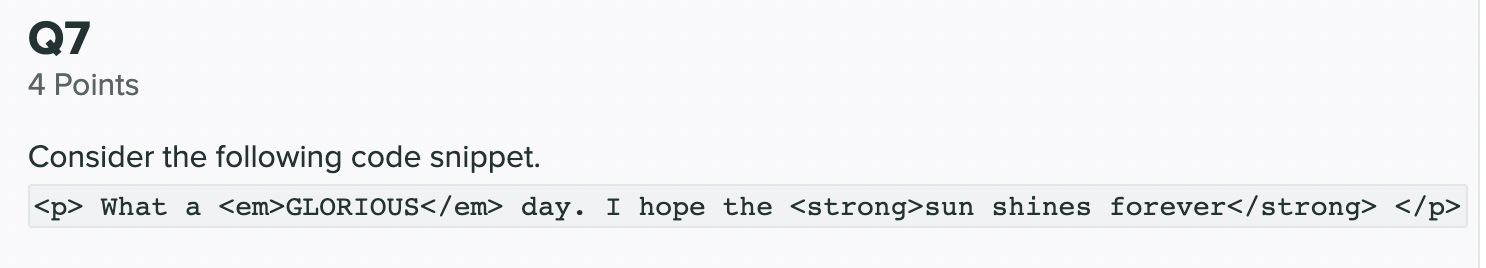 Solved Q7 4 Points Consider the following code snippet.