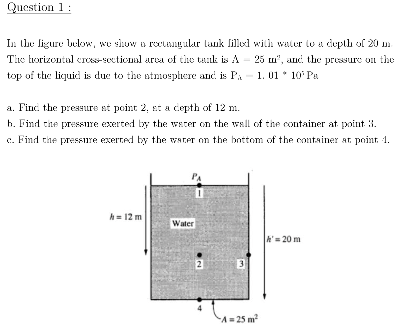 Solved In the figure below, we show a rectangular tank | Chegg.com