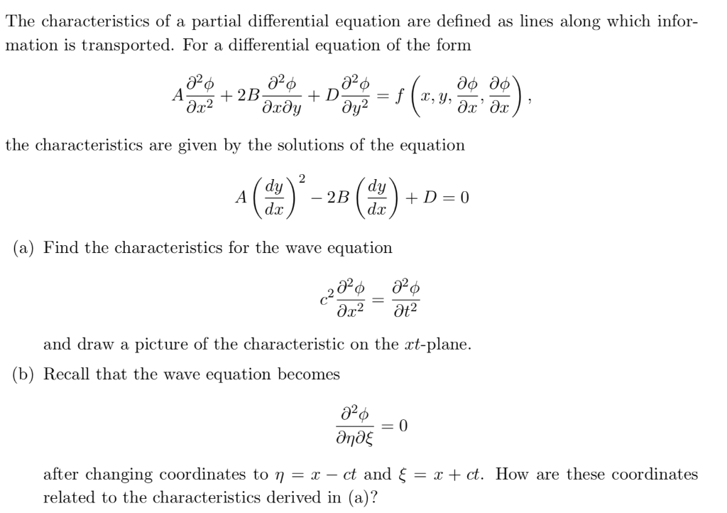 Solved The characteristics of a partial differential | Chegg.com