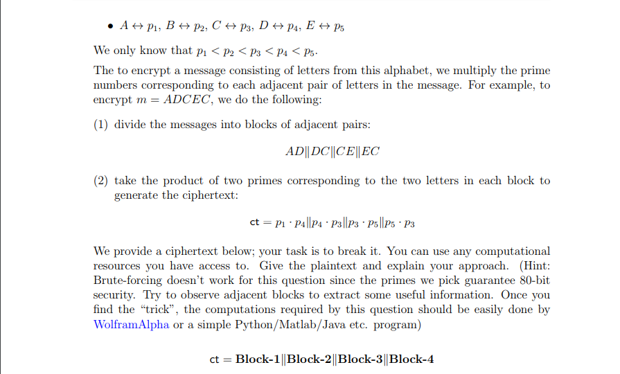 Solved 15 points] Here is an insecure encryption scheme: the | Chegg.com