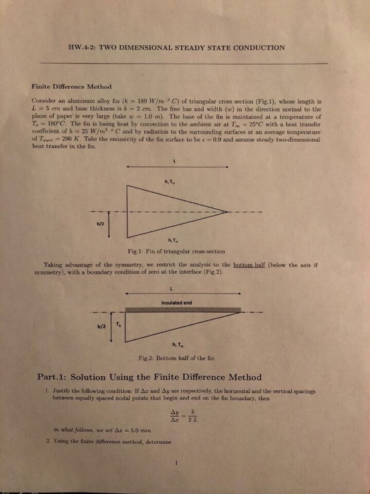 Solved Hw 4 2 Two Dimensional Steady State Conduction