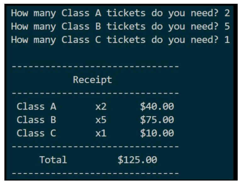 Solved Write a program that determines the total amount for | Chegg.com