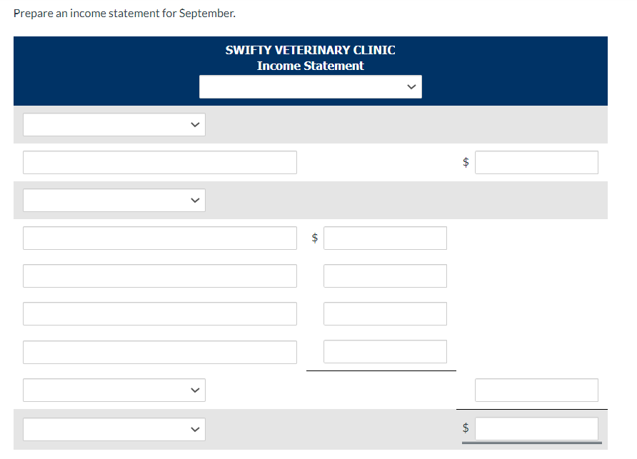 Solved On August 31, the balance sheet of Swifty Veterinary | Chegg.com