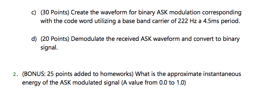 1. (100 Points total) MATLAB ASK baseband | Chegg.com