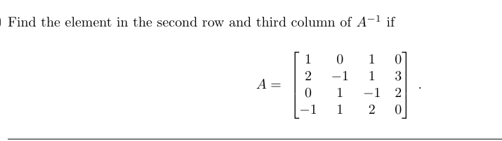 Find the element in ﻿the second row and third column | Chegg.com