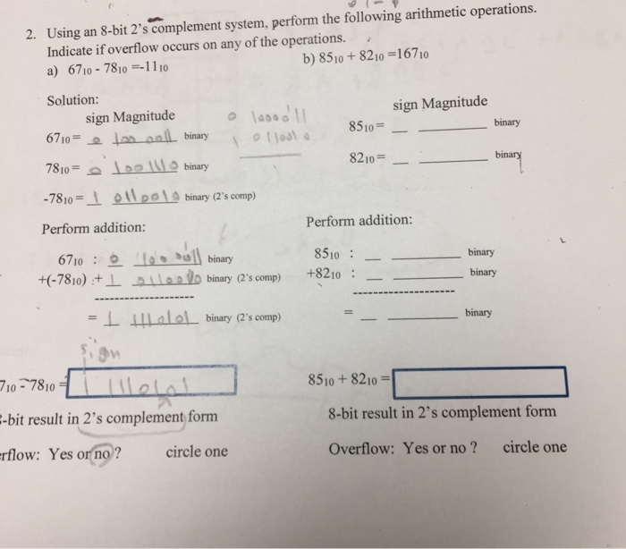 Solved 2. Using an 8-bit 2's complement system, perform the | Chegg.com