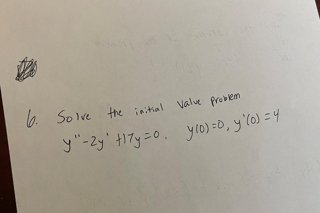Solved 6. Solve the initial value problem | Chegg.com