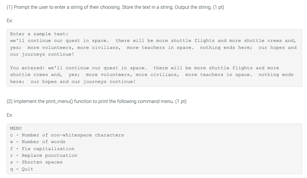 Solved Enter a sample text: we'll continue our quest in | Chegg.com