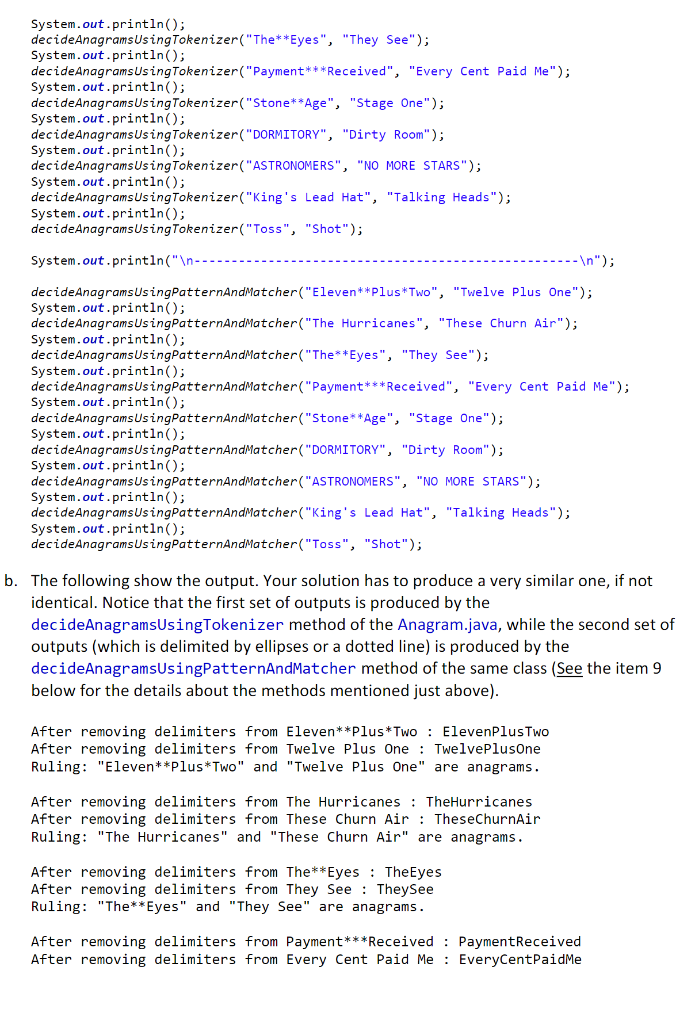Solved Problem #3 (20 points): StringTokenizer and regular | Chegg.com