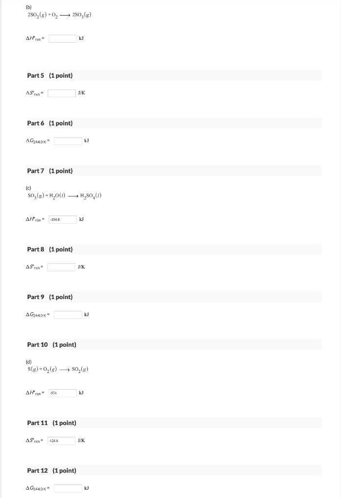Solved What are ΔH∘rxn ,ΔS∘ rxn, and ΔG244.0 K for the | Chegg.com