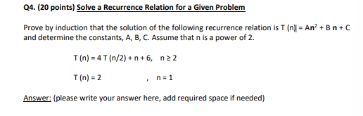 Solved Prove by induction that the solution of the following | Chegg.com