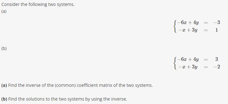 Solved Consider the following two systems. (a) (b) | Chegg.com