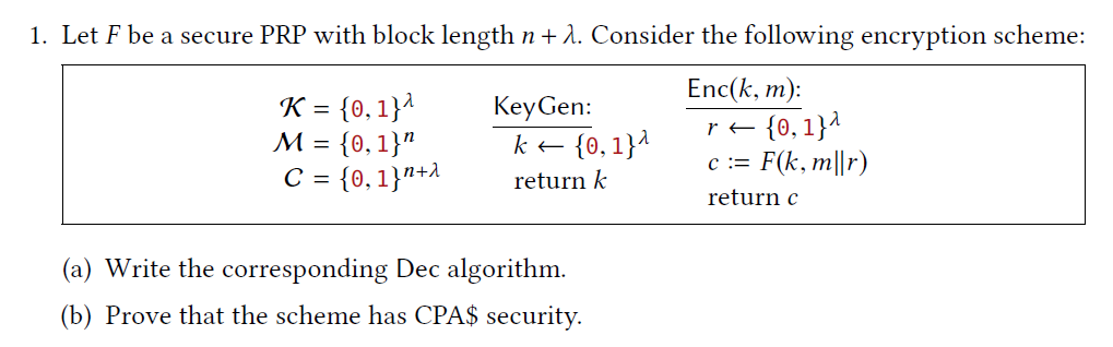 Solved Please draw out the libraries and the Dec algorithm, | Chegg.com