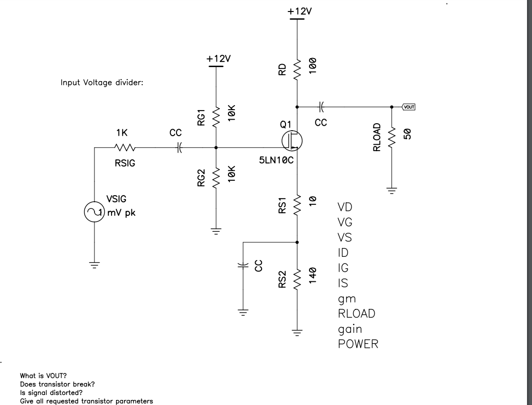 Solved Input Voltage divider: What is VOUT? Does transistor | Chegg.com