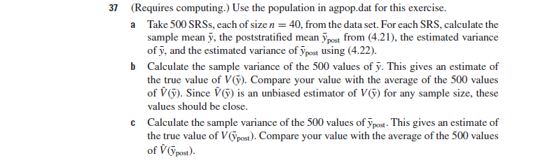 37 (Requires computing.) Use the population in | Chegg.com