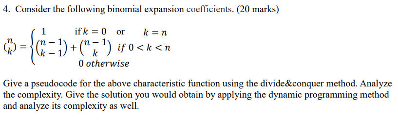 Solved Give a pseudocode for the above characteristic | Chegg.com