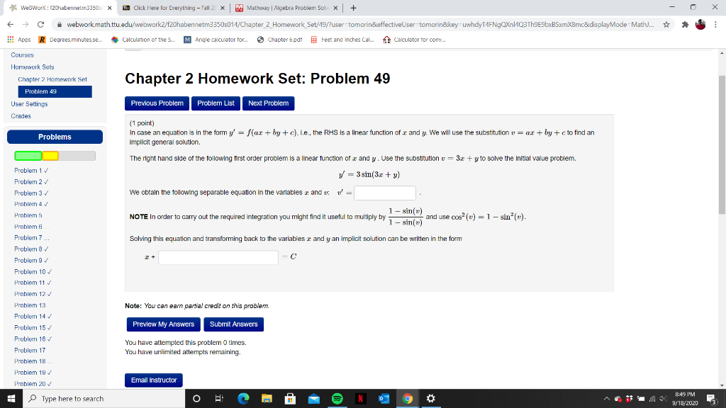 Solved WebWork: 120habennem 33505 1. Click Here for | Chegg.com