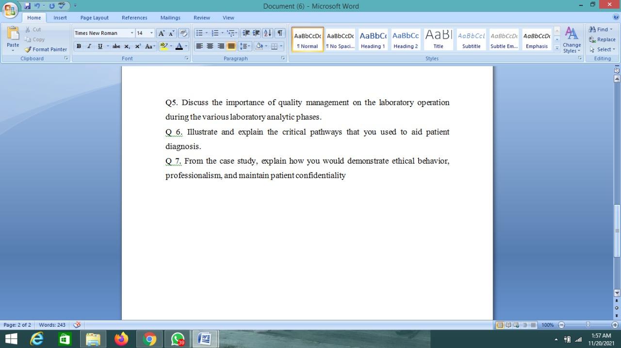 Solved Document (6) - Microsoft Word Lin Home Insert Page | Chegg.com