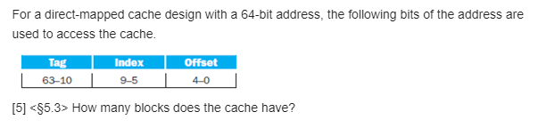 Solved For a direct-mapped cache design with a 64-bit | Chegg.com