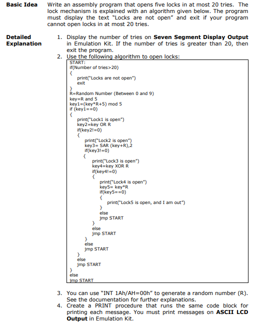 Basic Idea Detailed Explanation Write an assembly | Chegg.com