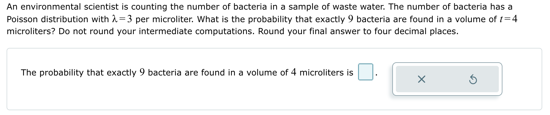 Solved An environmental scientist is counting the number of | Chegg.com