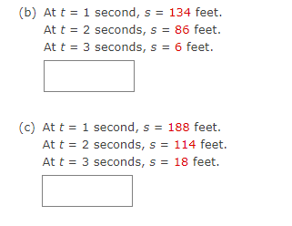 Solved An object moving vertically is at the given heights | Chegg.com